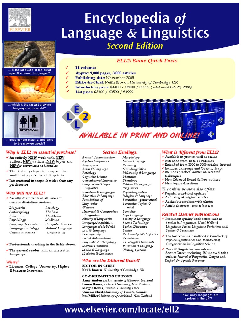 Encyclopedia of Language and Linguistics, 2nd Edition - Info | PDF ...