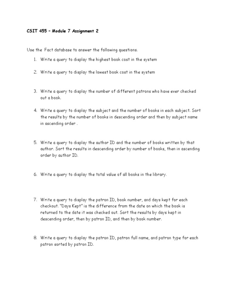 Module 7 Assignment 2 | Download Free PDF | Data Management | Computer Data