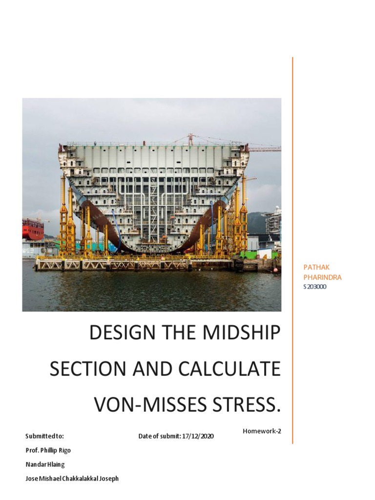 Midship Section Design & Von-Mises Stress | PDF | Bending | Stress ...