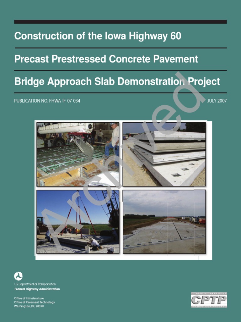If07034 Precast Prestressed Concrete Pavement | PDF | Prestressed ...