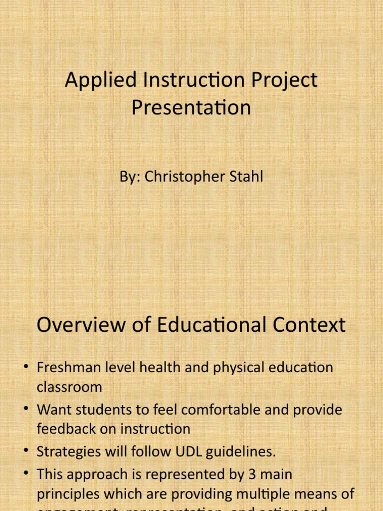 Applied Instruction Project Presentation | PDF | Differentiated ...