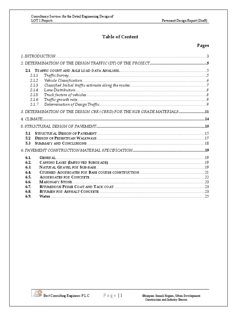 Pavement Design Report Jigjiga Lot 1 | PDF | Road Surface | Road