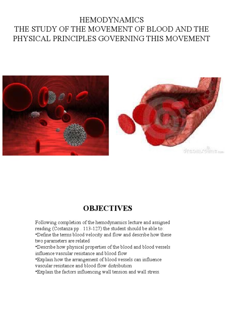 Hemodynamics The Study of The Movement of Blood and The Physical ...