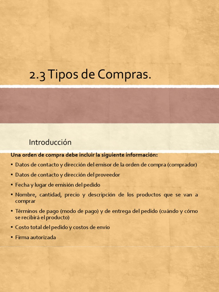 Exposicion Tipos Compras | PDF | Precios | Inventario