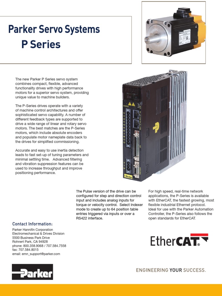 ONExia Parker P Series Catalog | PDF | Servomechanism | Electric Motor
