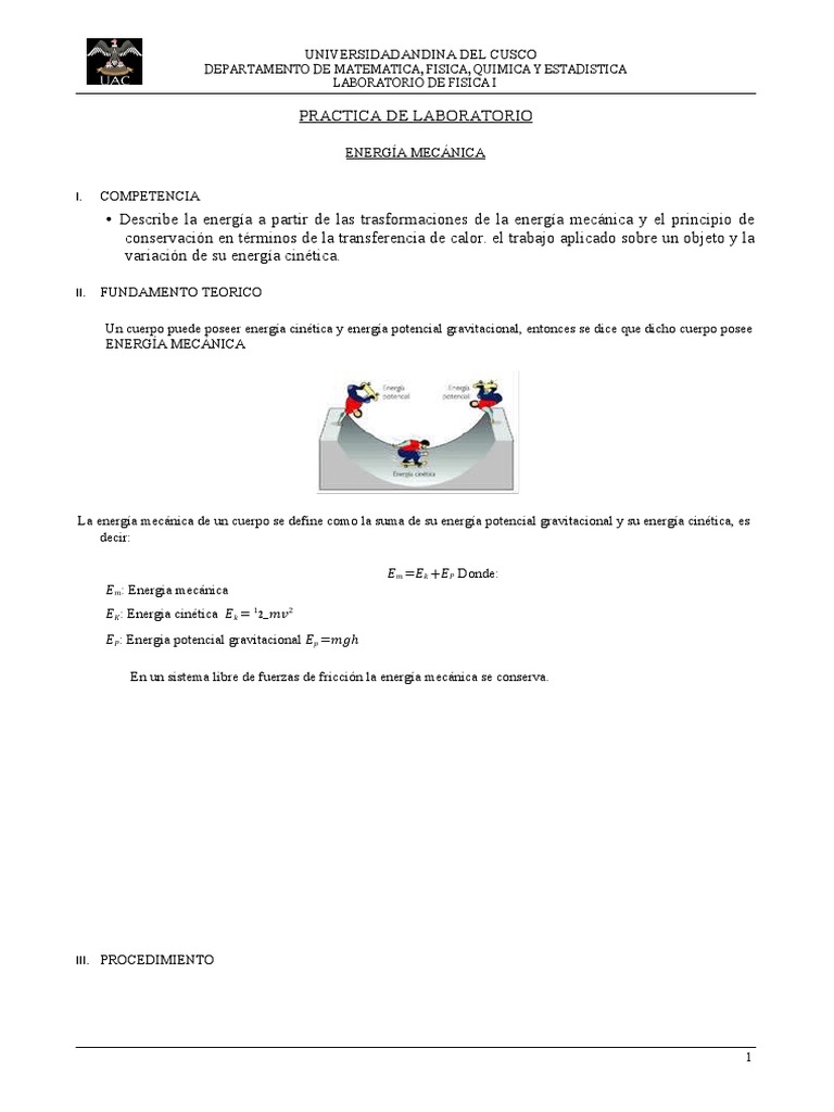 Guia Energia Cinetica y Potencial | PDF | Energía cinética | Energía ...