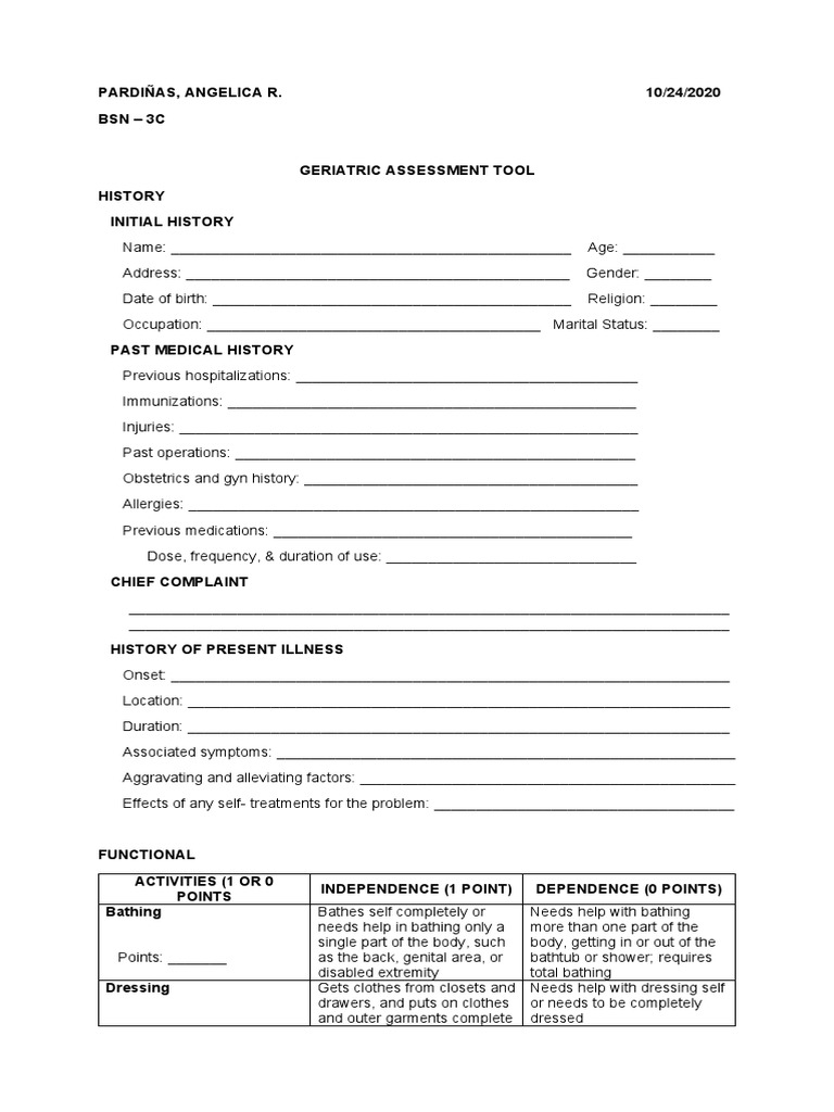 Geriatric Assessment Tools