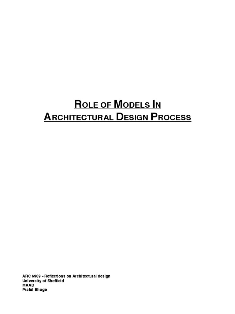 Role of Models in Architectural Design Process | PDF | Design | Space