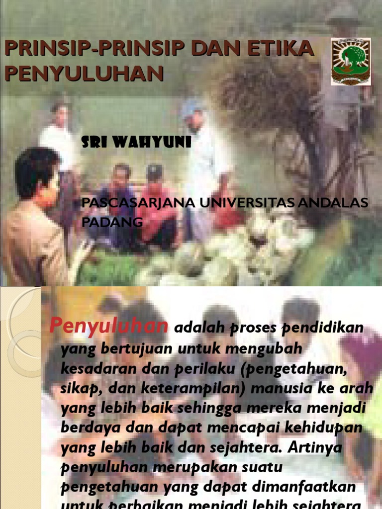 Etika Dan Prinsip Penyuluhan Pertanian | PDF