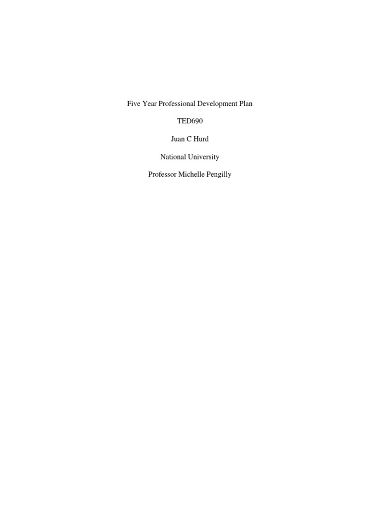 Five Year Professional Development Plan | Download Free PDF ...