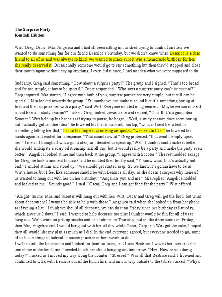 The Surprise Party | PDF