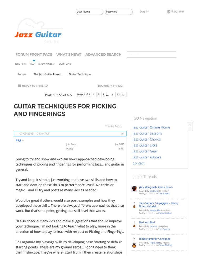 Guitar Techniques For Picking and Fingerings | PDF | Internet Forum ...