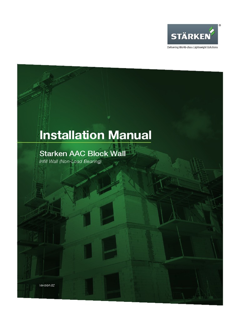 Installation Manual: Starken AAC Block Wall | Download Free PDF | Wall ...
