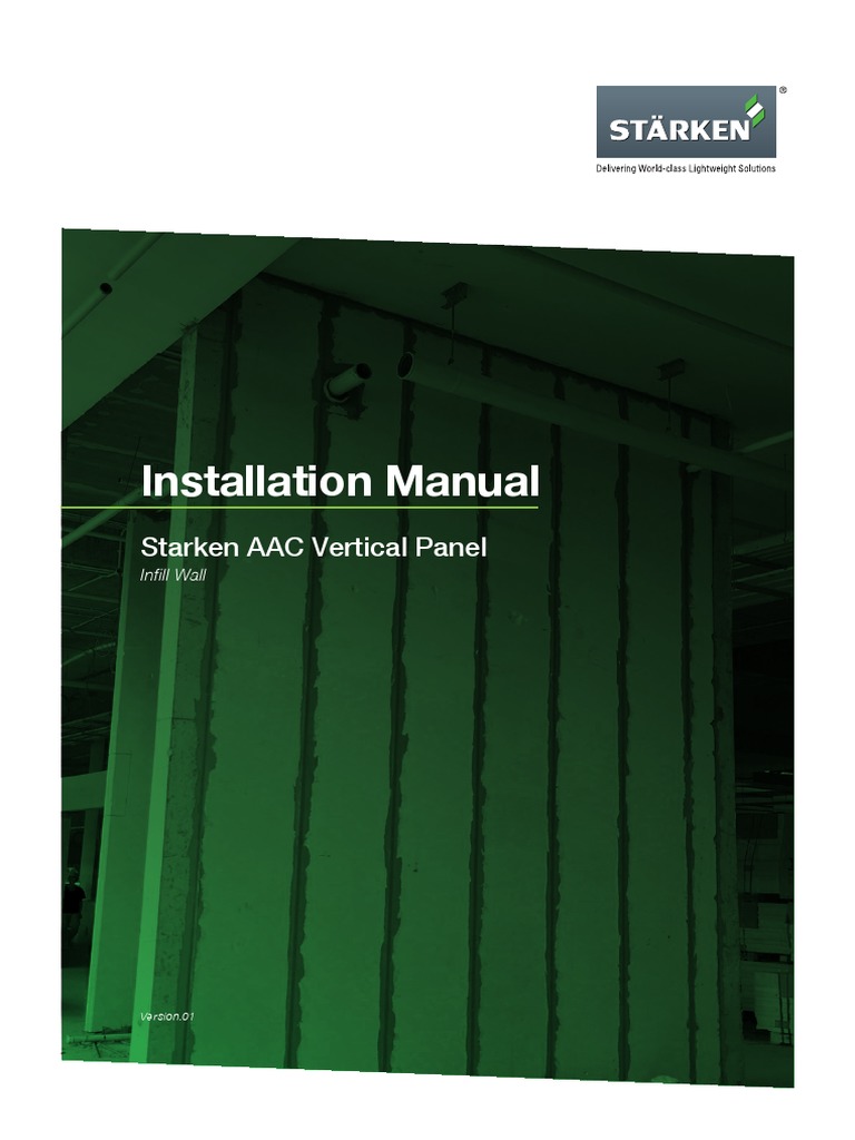 Installation Manual: Starken AAC Vertical Panel | PDF | Wall | Concrete