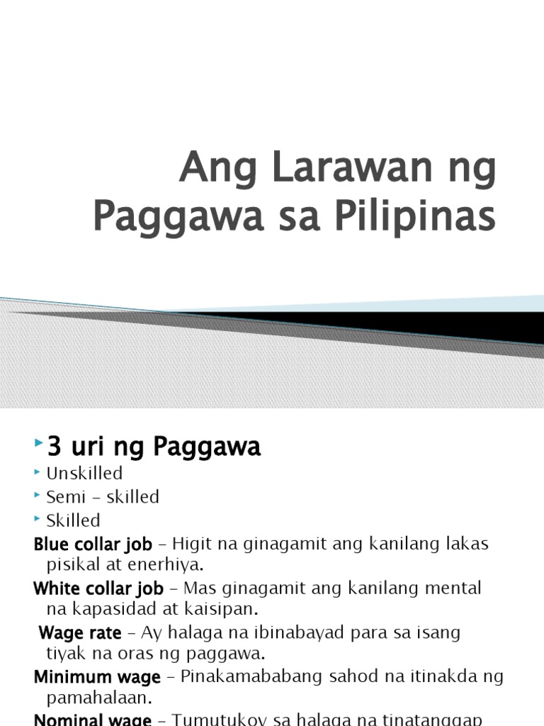 Ang Larawan NG Paggawa Sa Pilipinas by Bentulan | PDF