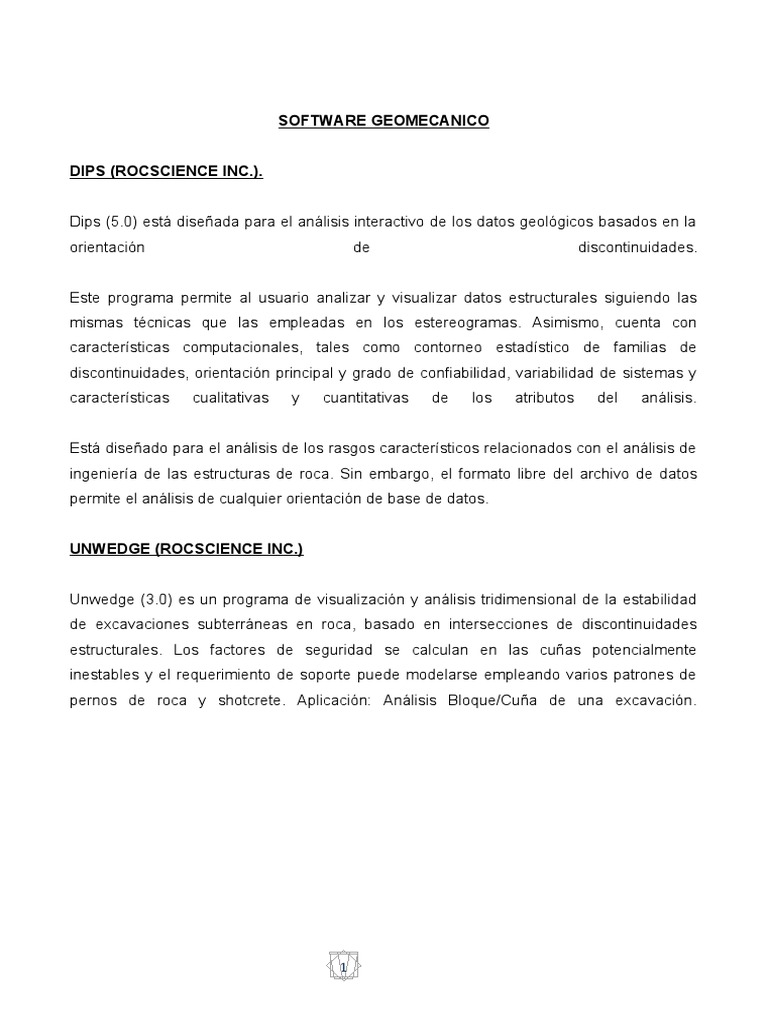 Software Geomecánico: DIPS y UNWEDGE | PDF | Histograma | Software