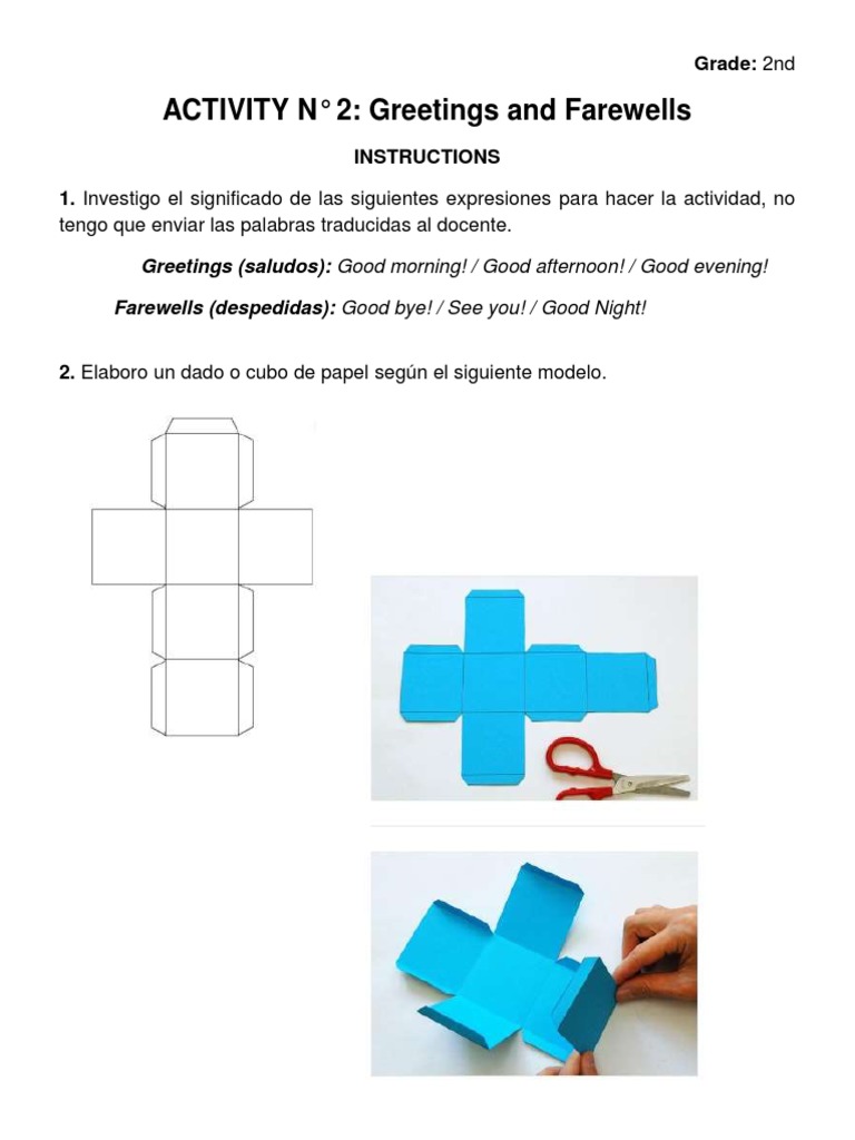 Actividad Ndeg 2 GREETINGS AND FAREWELLS 5f7b71fe4c6fe | PDF | Estudios ...
