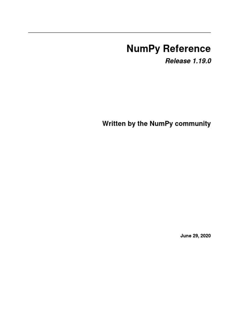 Numpy Ref PDF | PDF | Array Data Type | Computer Data