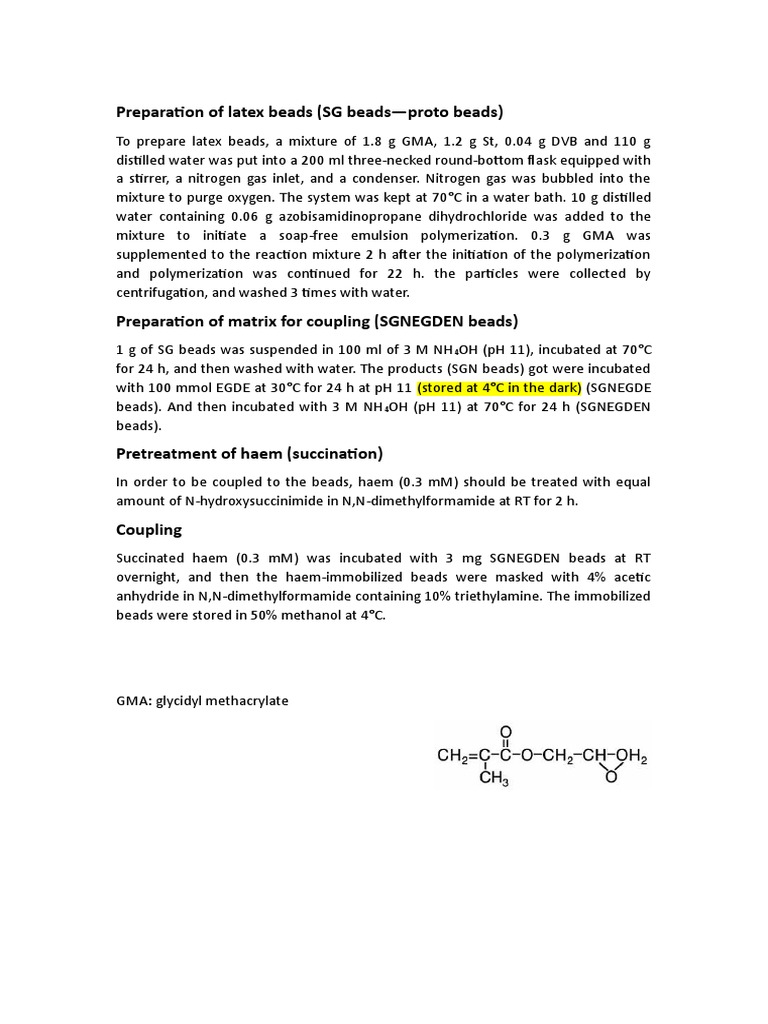 Preparation of Latex Beads | PDF