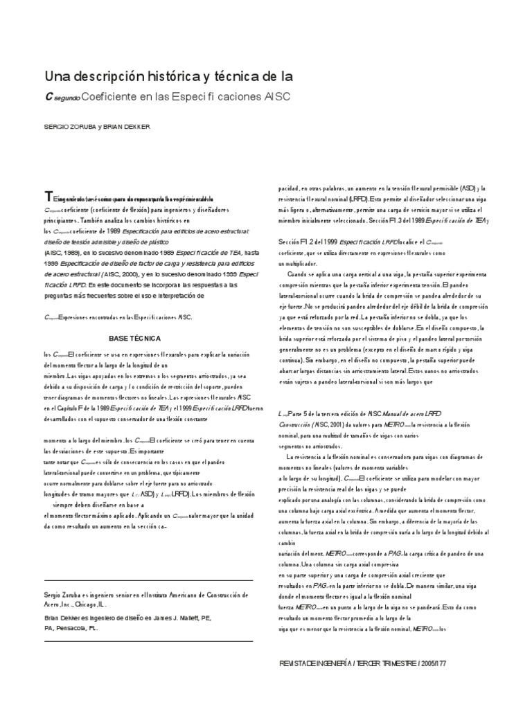 A Historical and Technical Overview of The CB Coefficient in The AISC ...