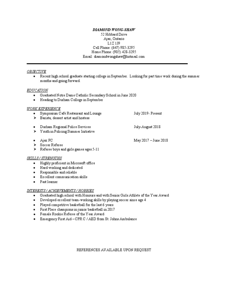 Diamonds Resume | PDF