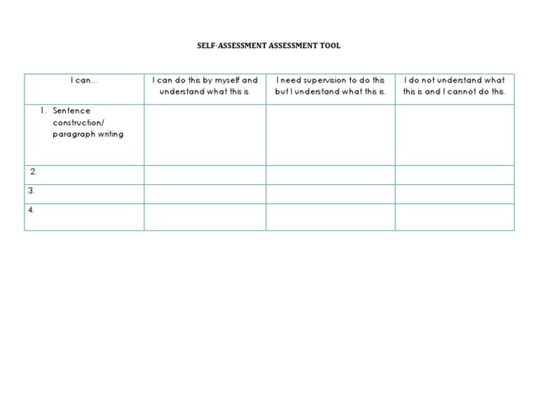 Self-Assessment Tool | PDF
