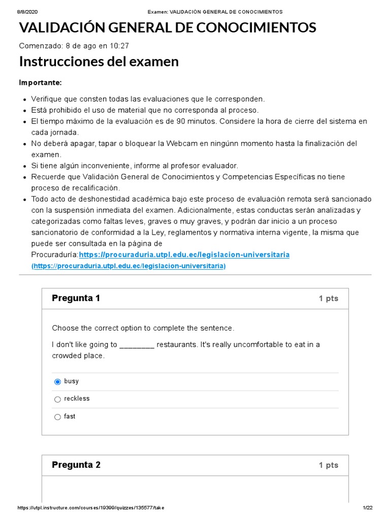 VALIDACIÓN Inlges 40 de 50 | PDF