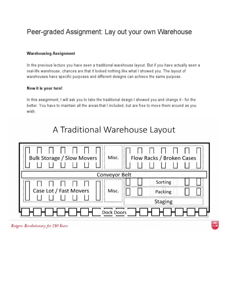 Peer-Graded Assignment - Lay Out Your Own Warehouse | PDF