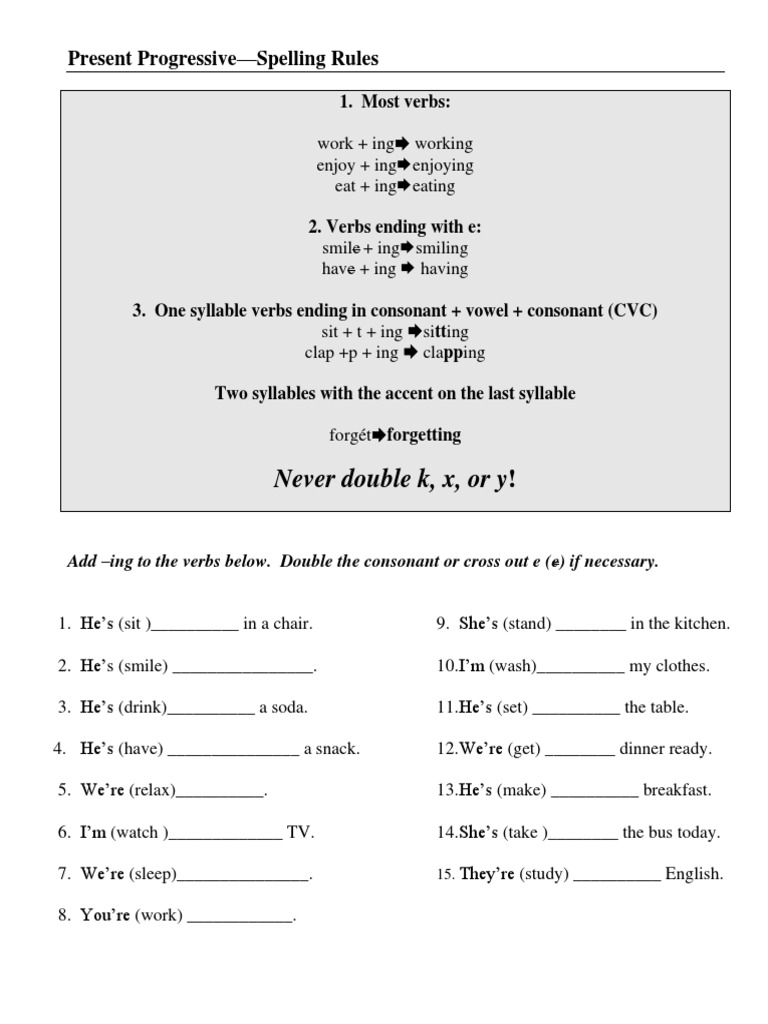 Present Progressive for ESL Learners | PDF