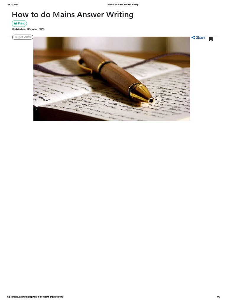 How To Do Mains Answer Writing | PDF | Question | Gross Domestic Product