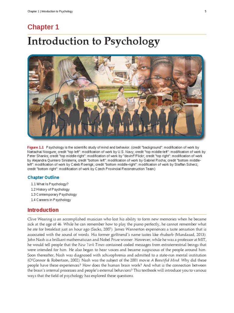 Psychology OpenStax Chapter 1 Introduction To Psychology | PDF