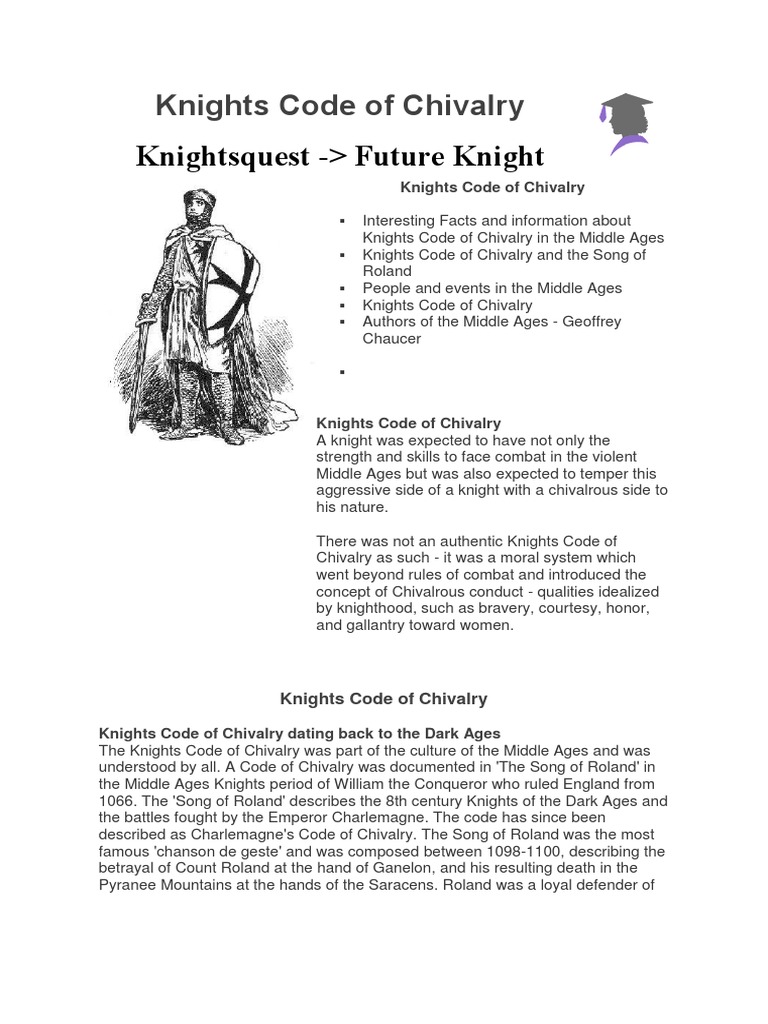 Knights Code of Chivalry: Camelot and the Oath of the Round Table | PDF ...