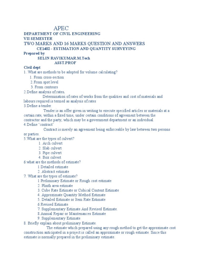 Two Marks and 16 Marks Question and Answers | PDF | Book Value ...