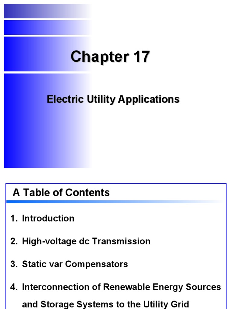 Electric Utility Applications Overview | PDF | High Voltage Direct ...