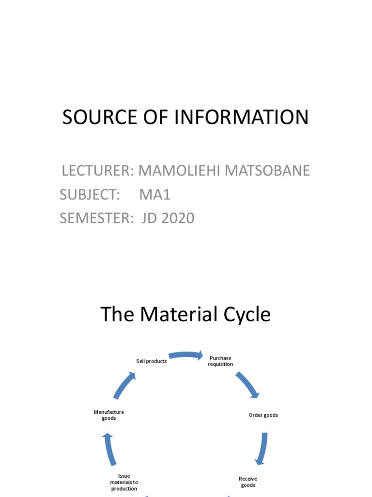 Understanding the Material Cycle Process | PDF | Receipt | Inventory