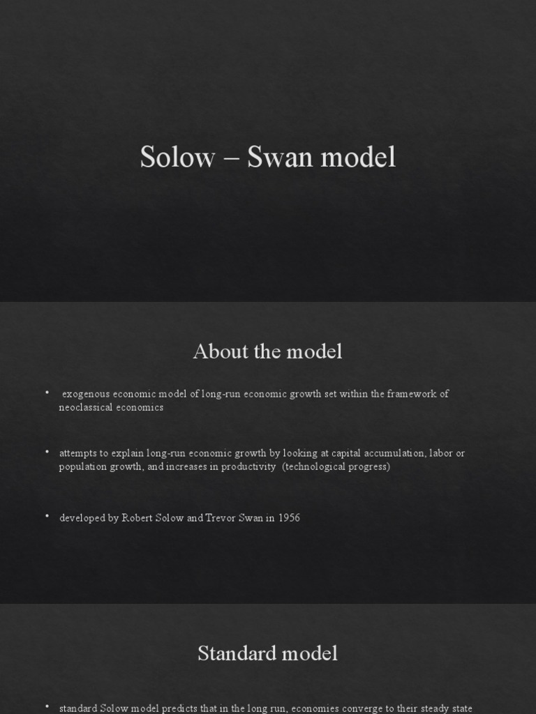 Solow - Swan Model | PDF | Economic Growth | Macroeconomics