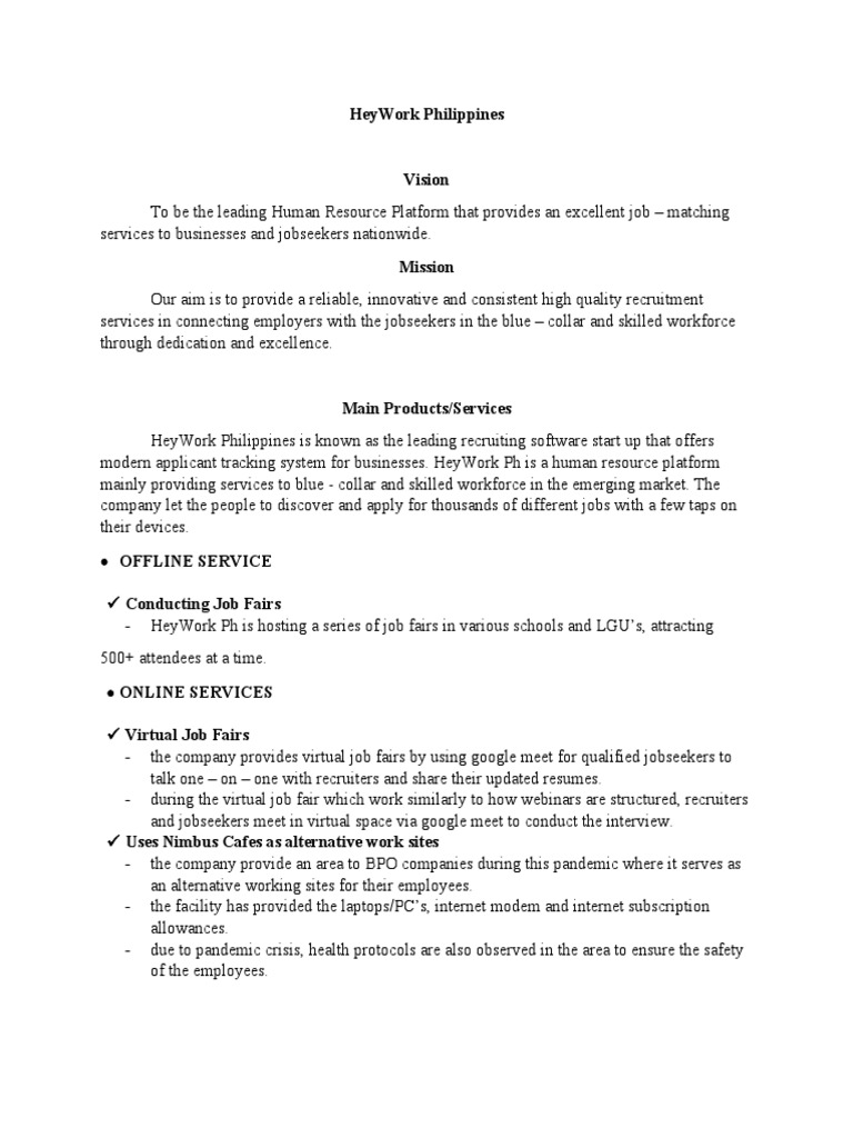 Heywork Philippines | PDF | Recruitment | Résumé