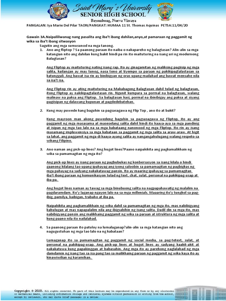 Activity Week 11sesyon 1 Final | PDF