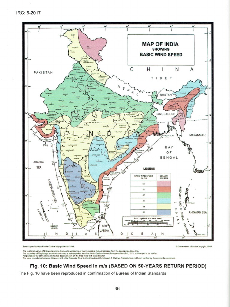 Basic Wind Speed Map of India | PDF