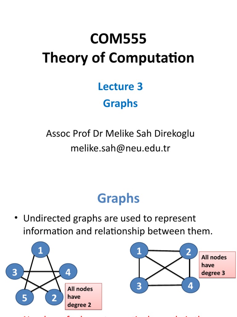 COM555 Theory of Computation: Graphs | PDF