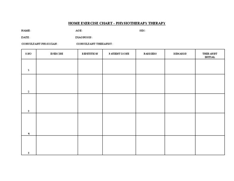 Home Exercise Chart | PDF