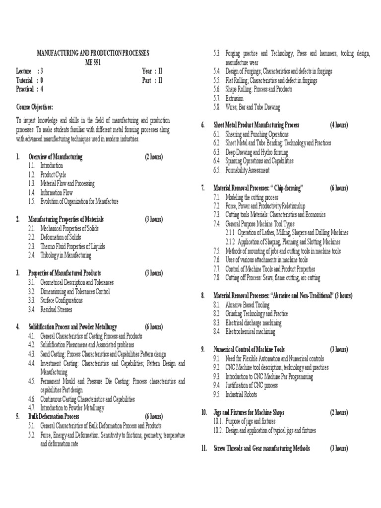 Manufacturing & Production Processes | PDF | Machine Tool | Machining