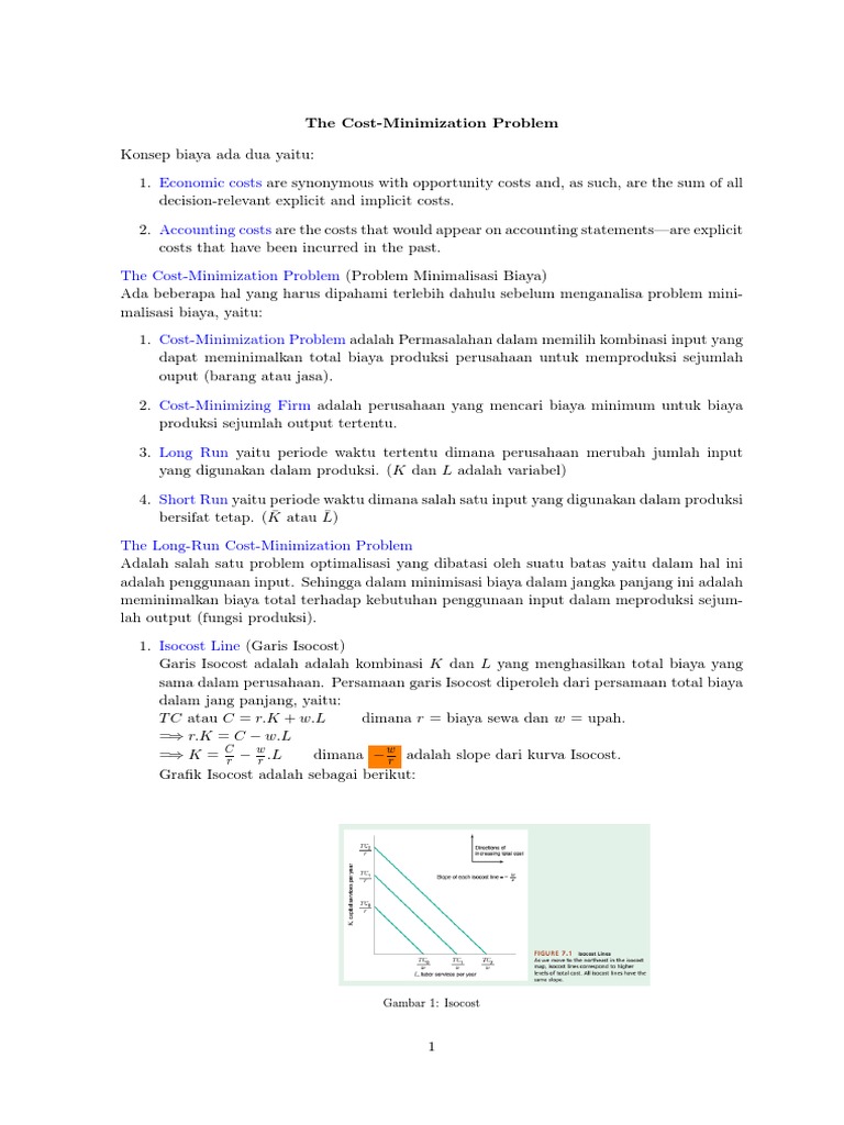 Input Choice - Minimum Cost | PDF | Metode & Bahan Ajar