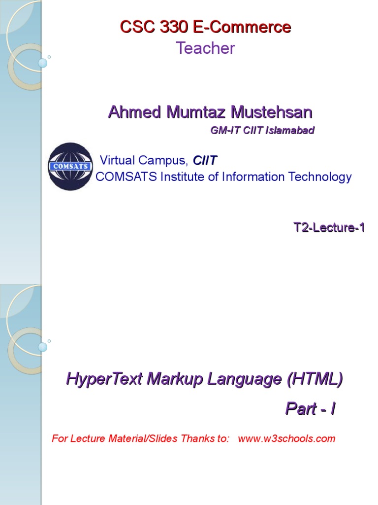 HTML Part 1 | PDF | Html Element | Html