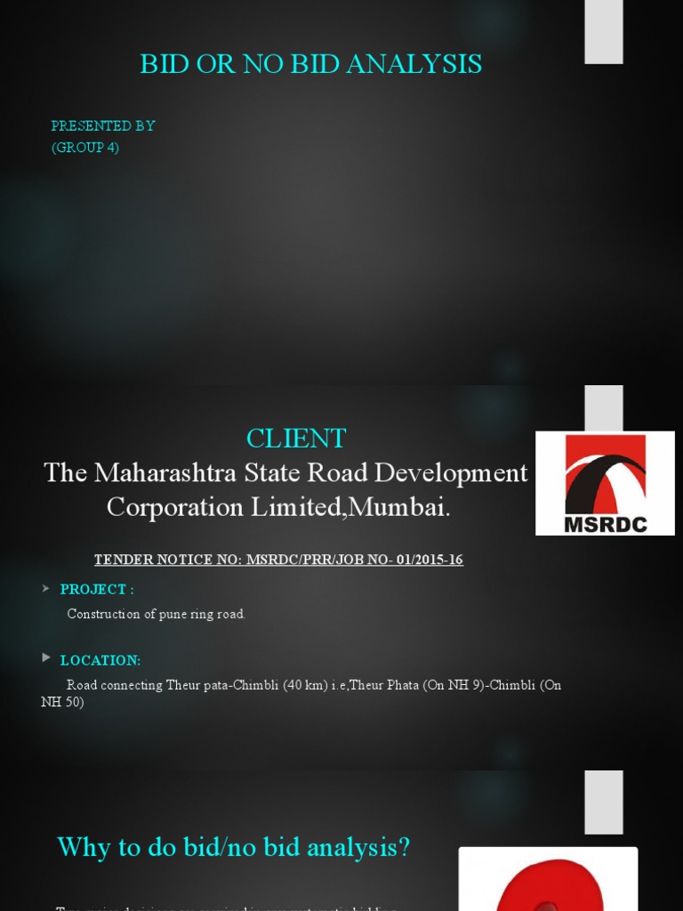 Bid or No Bid Analysis - Group 4 | PDF | Taxes | Employment