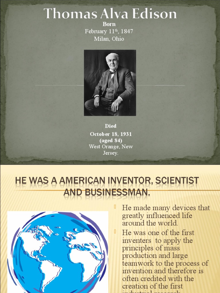 Thomas Edison | PDF | Thomas Edison | Incandescent Light Bulb
