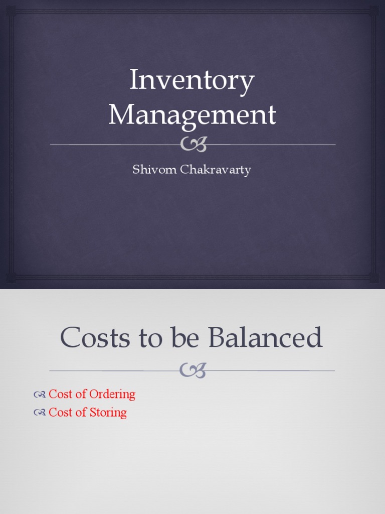 Inventory Management | PDF | Inventory | Cost