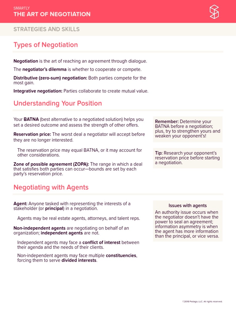 The Art of Negotiation Summary | PDF | Negotiation | Emotions