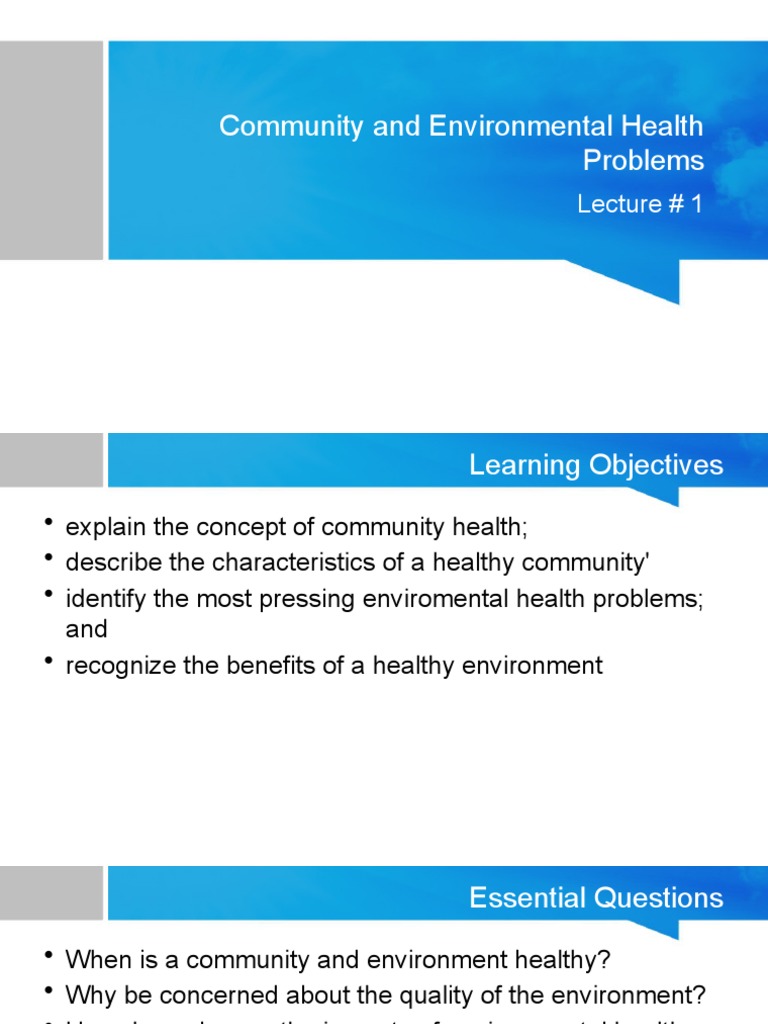 HEALTH 9 - Lecture 1 Community Health | PDF