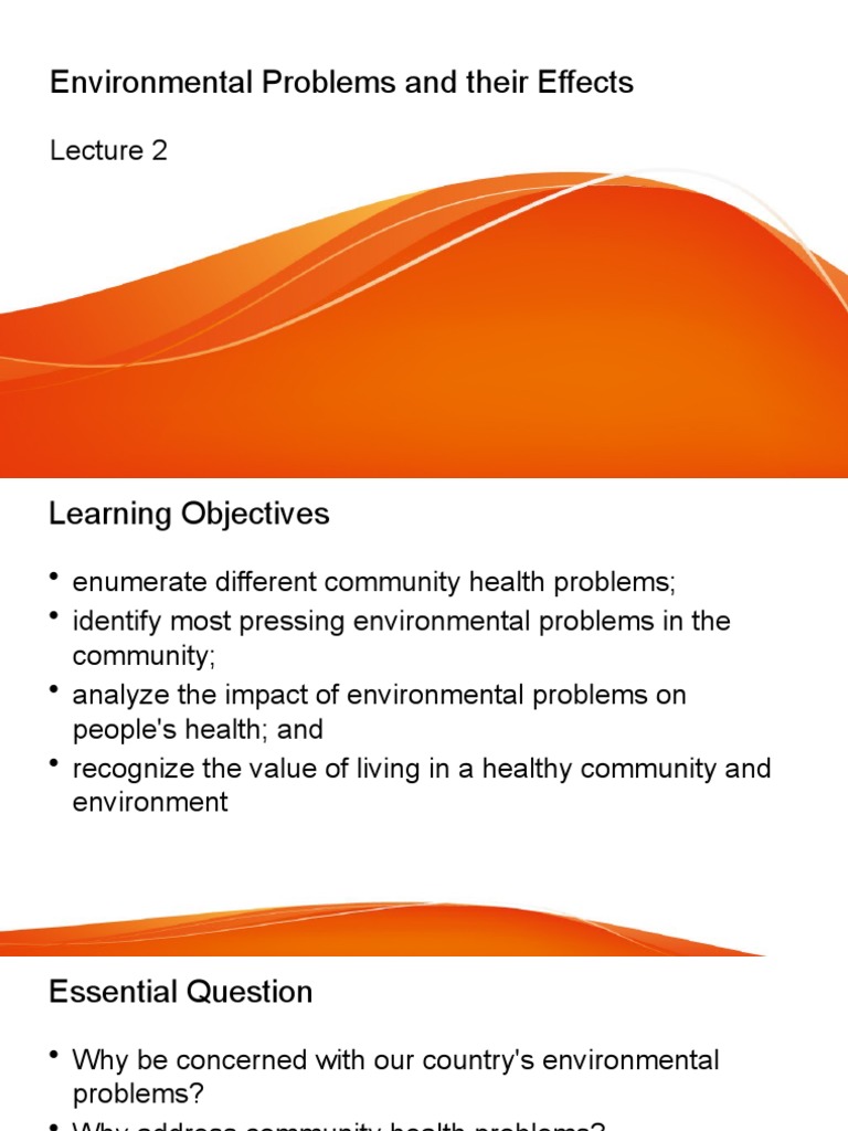 HEALTH 9 - Lecture 2 Environmental Problems and Their Effects | PDF